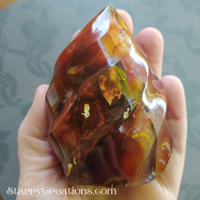 XL Carnelian Agate Gemstone Flame | StarryCreations.com